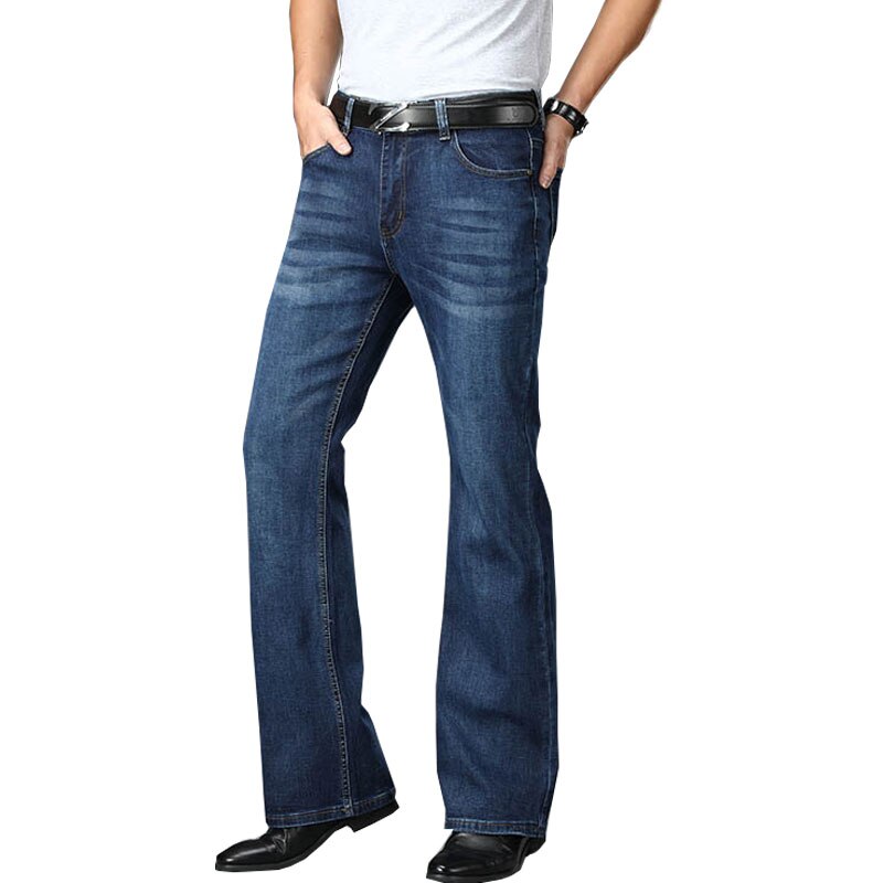 Mens Flared Jeans Boot Cut Leg Flared Male Classic... – Grandado