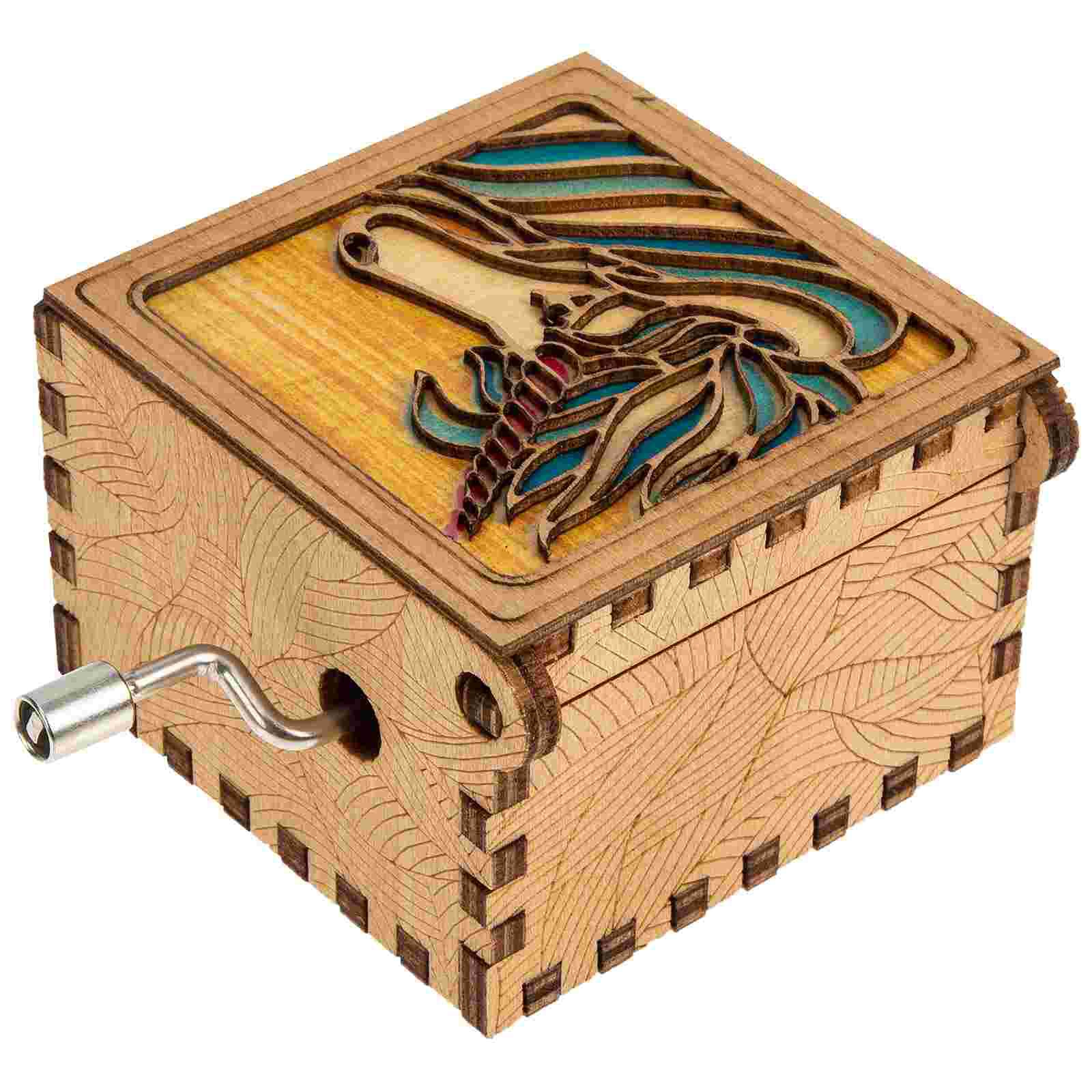 Retro Musical Box Wooden Mini Box Hand Crank Box A... – Vicedeal