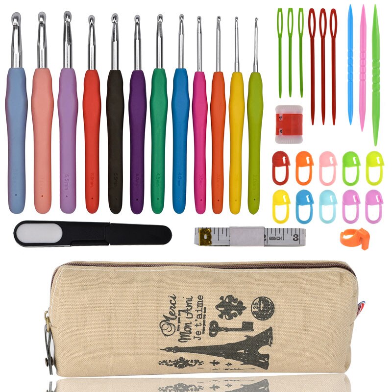 Crochet Needles Set 12pcs 2.0-8.0mm Soft Handle Kn... – Grandado