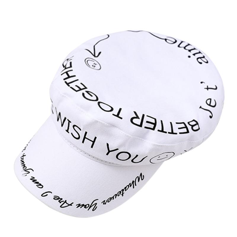 Embroidered Letters Women Beret Hat Canvas Vintage... – Grandado