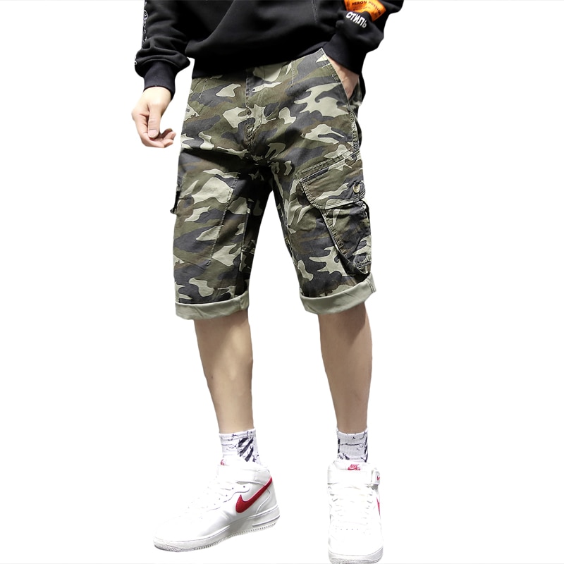 Man Cargo Shorts Casual Cotton Mens Shorts Knee Le... – Vicedeal