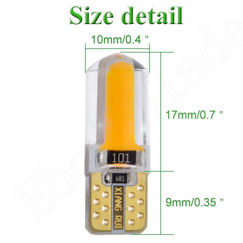 2 X Yellow Amber Led T10 W5W COB Car LED Lighting ... – Grandado