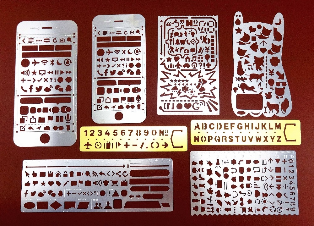 8pc Draw Graffiti Hollow Letter Digital Number Web... – Grandado