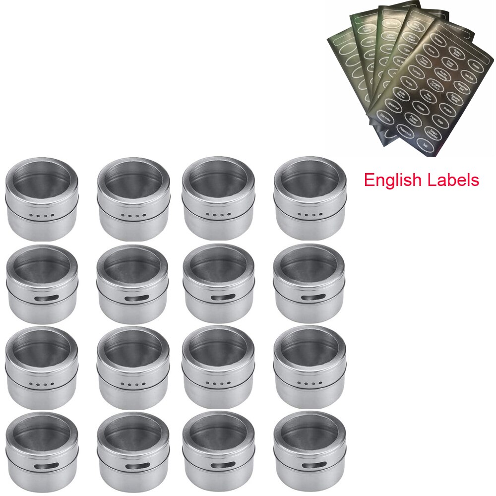 Magnetic Spice Tins With Wall Mounted Base Spice J... – Grandado