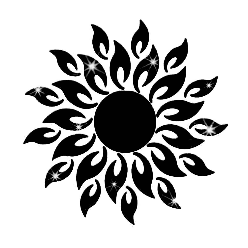 DIY 3D Wall Sticker Sun Shape Acrylic Mirror Stick... – Vicedeal