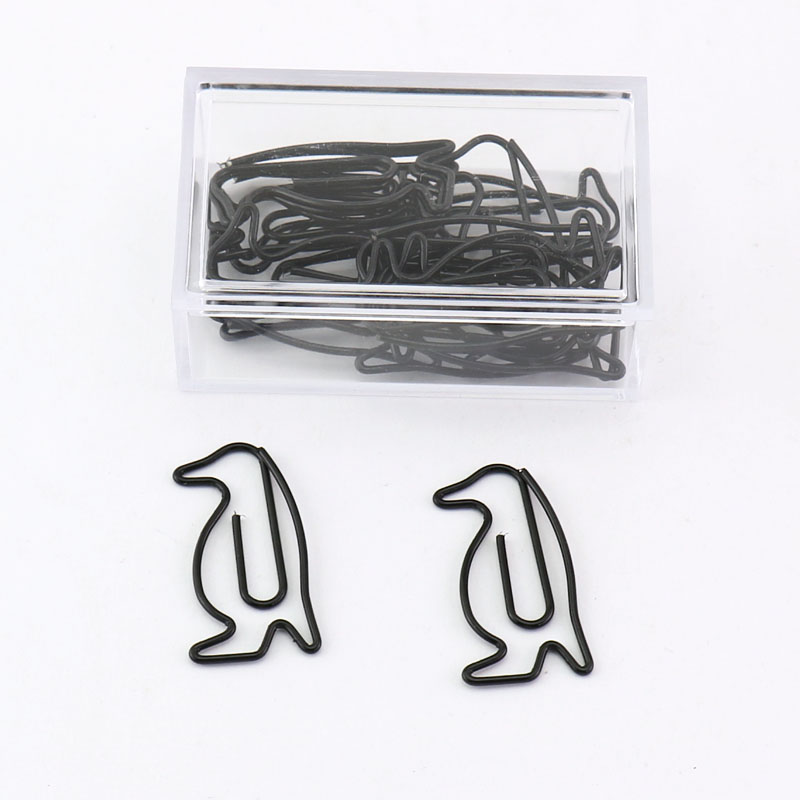 15pcs/box Black Penguin Shape Paper Clips Paper No... – Vicedeal