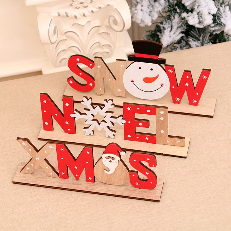 Christmas Wooden Tabletop Decoration Winter Sign S... – Vicedeal