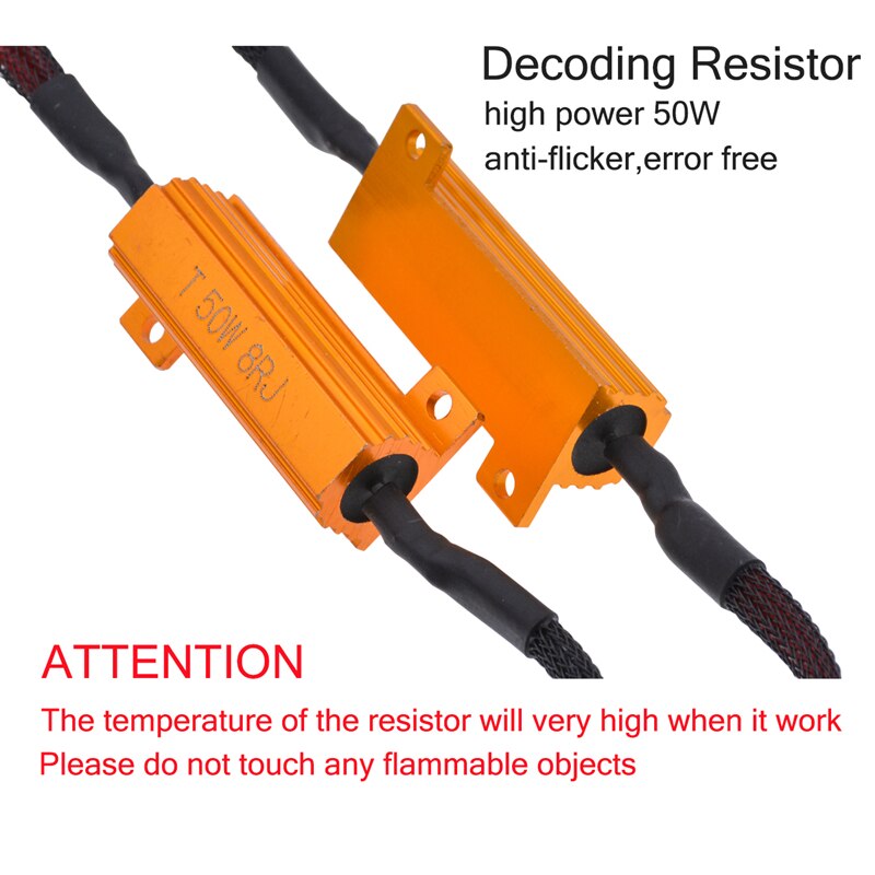 2pcs 50W 6Ohm Load Resistor Wire for Fix LED Bulb ... – Vicedeal