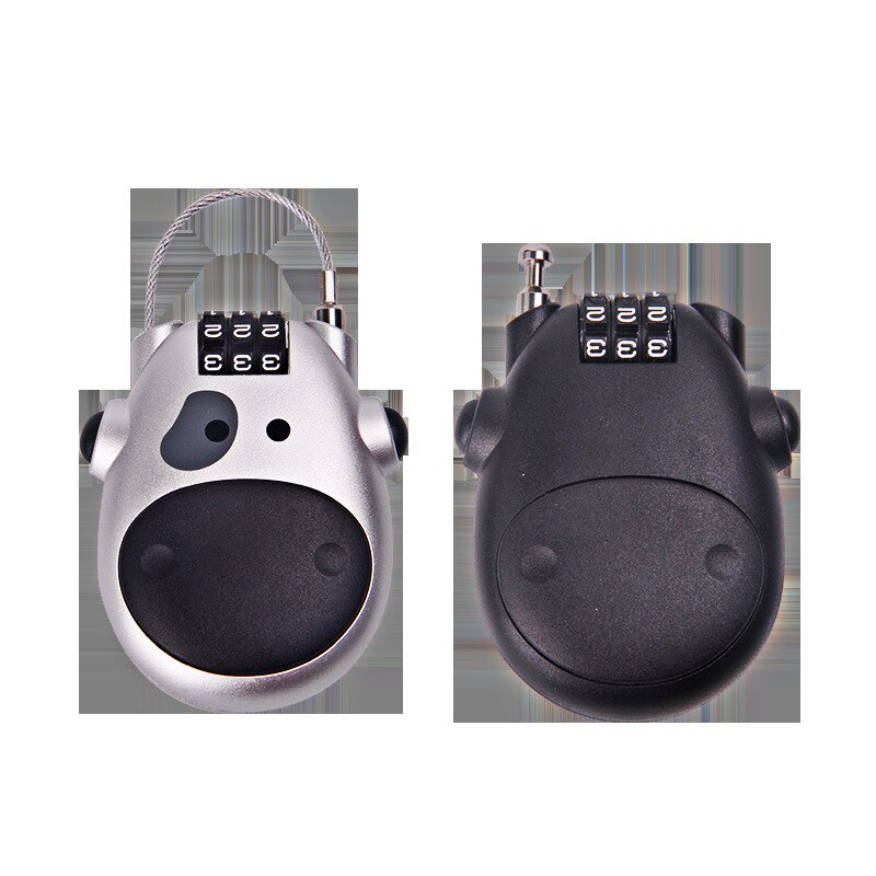 Cartoon code lock telescopic wire rope lock bicycl... – Vicedeal