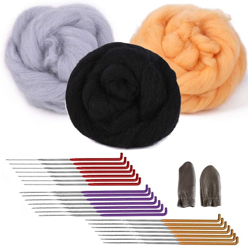 Lmdz 3 Kleuren Wol Roving Voor Naaldvilten (30G/Kl... – Grandado