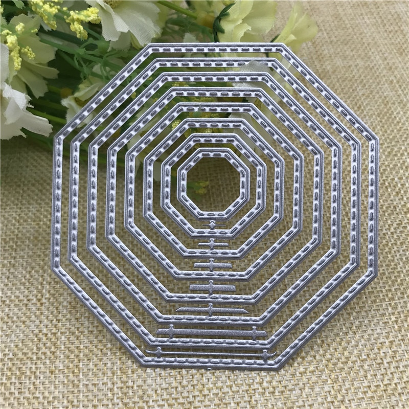 8pcs Stitched Lable Octagon Frame Metal Cutting Di... – Vicedeal