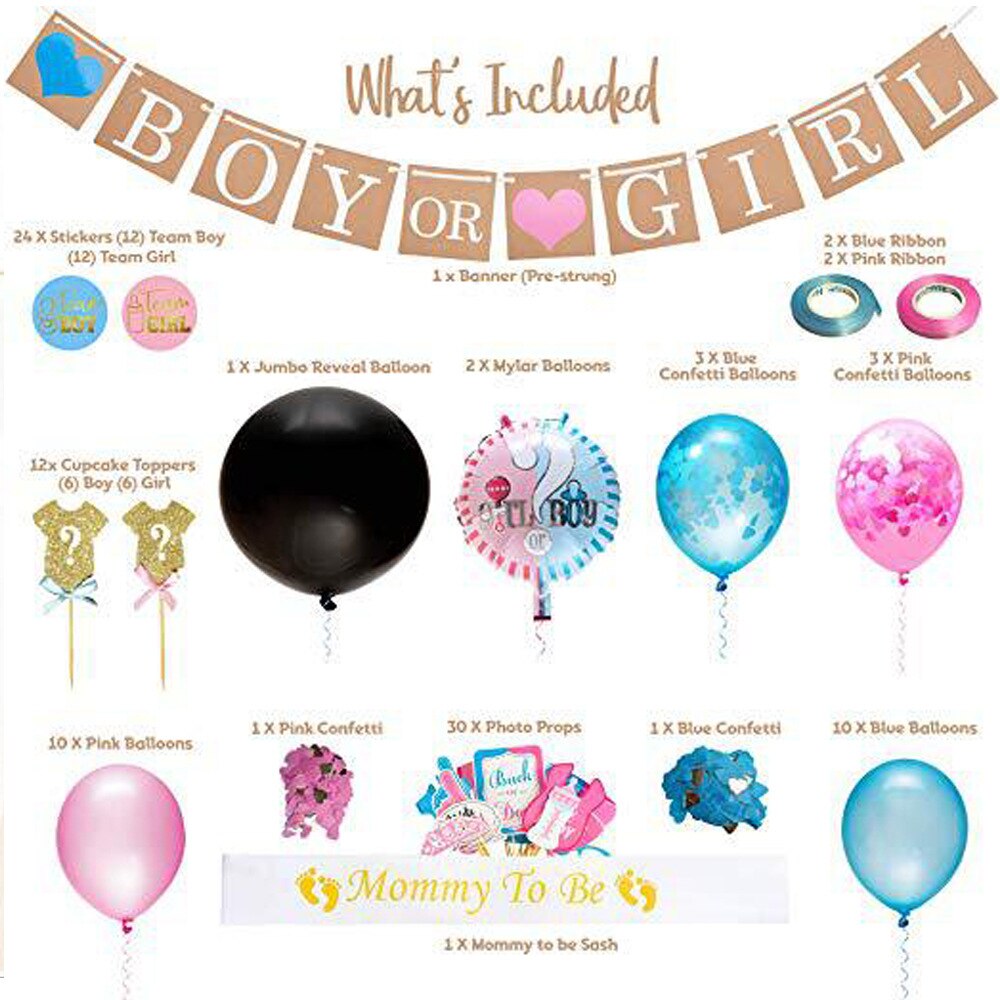 Newborn Gender Reveal Party Supplies Baby Party De... – Grandado