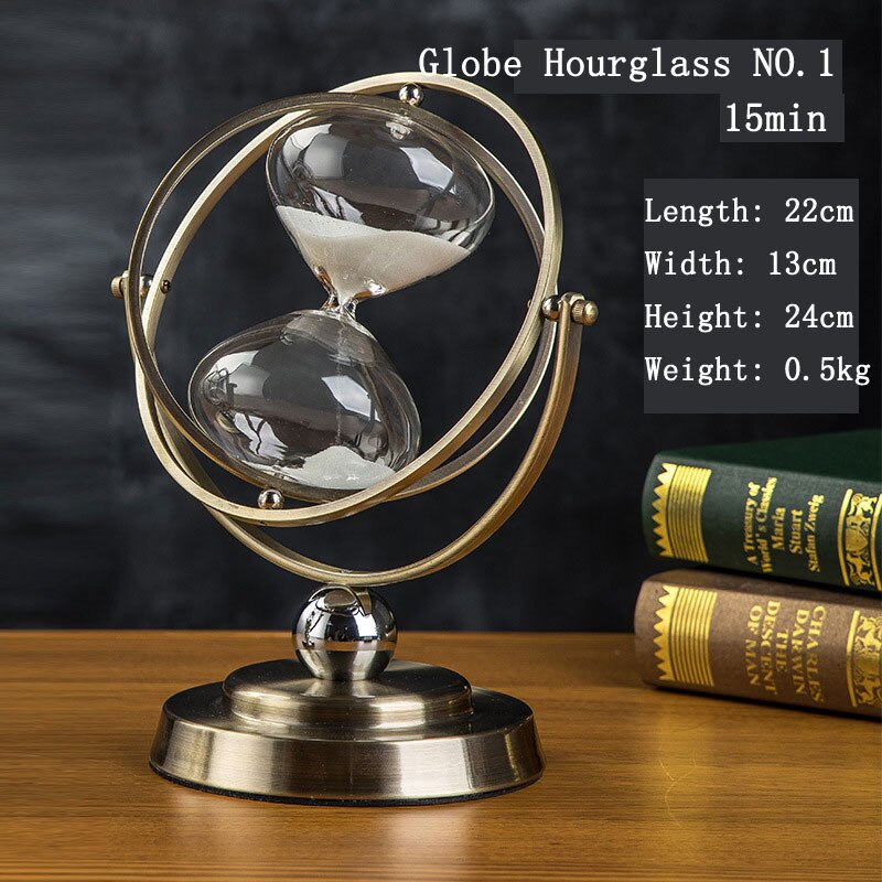 30Min Roterende Globe Zandloper Metalen Base Timer... – Grandado