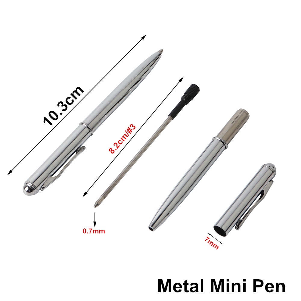 GENKKY Mini Metal Ballpoint Pen Rotating Pocket-si... – Grandado