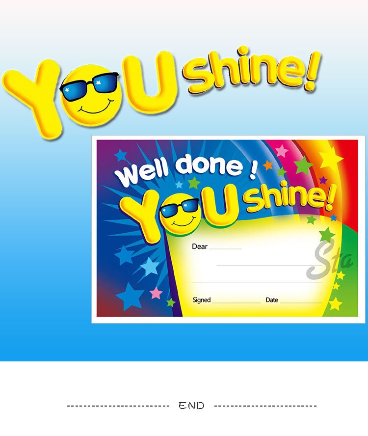 100 Pcs/Lot A5 English Children Award Certificates... – Grandado