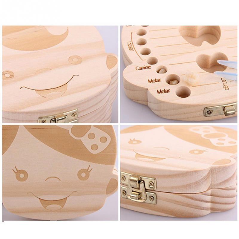 Wooden baby milk teeth box baby souvenirs fetal ha... – Grandado