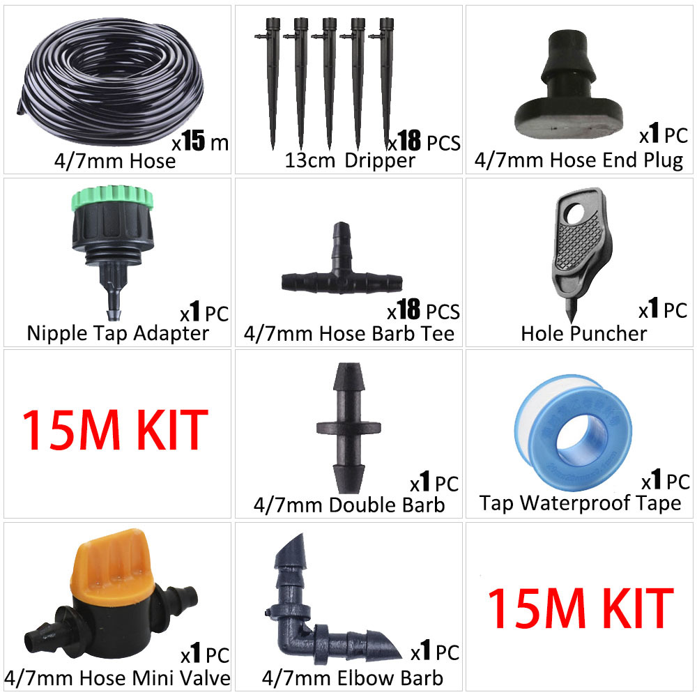 4/7mm Hose Drip Irrigation System 360 Degree Adjus... – Grandado