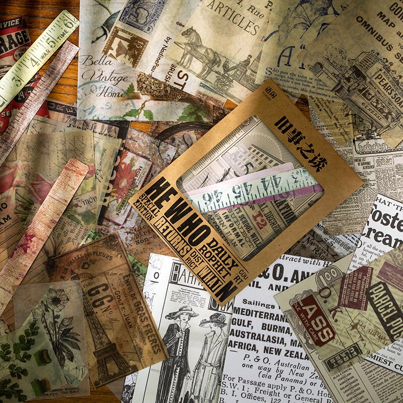 Retro Speicher Buch Serie Mix Material Papier Junk... – Vicedeal