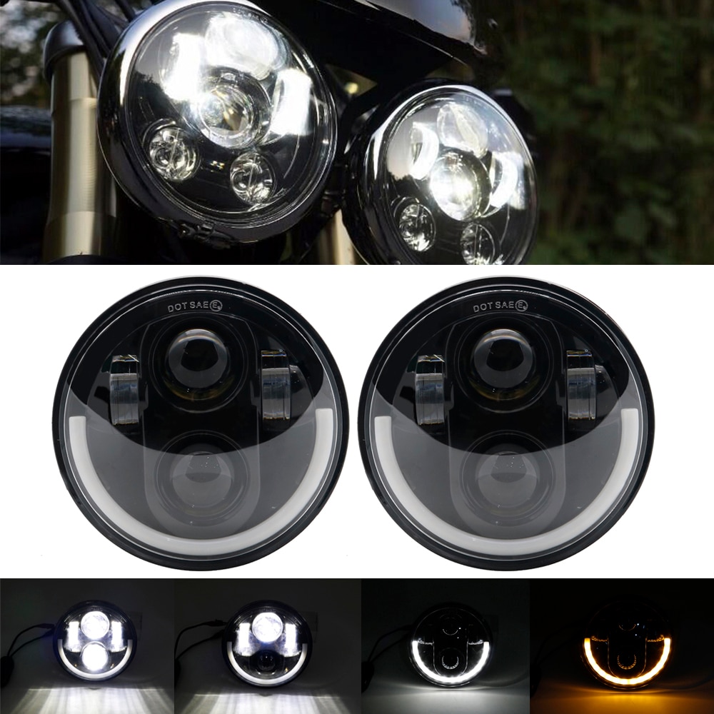 2 X 5.75 inch Iron 883 Dyna Headlamp 5 3/4" L... – Vicedeal