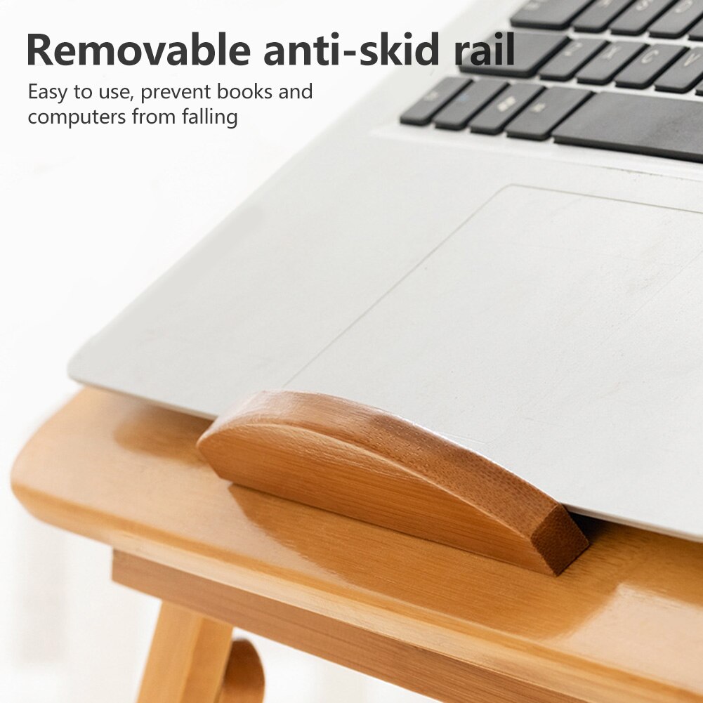 Bamboo Laptop Desk Dormitory Bed Lap Desk Adjustab... – Grandado