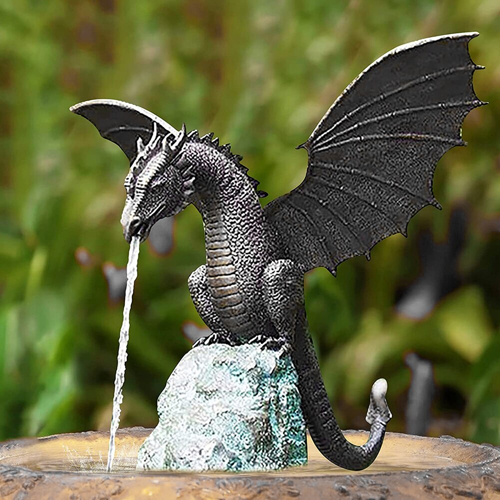 Resin Water Spray Fire Breathing Waterscape Dragon... – Grandado