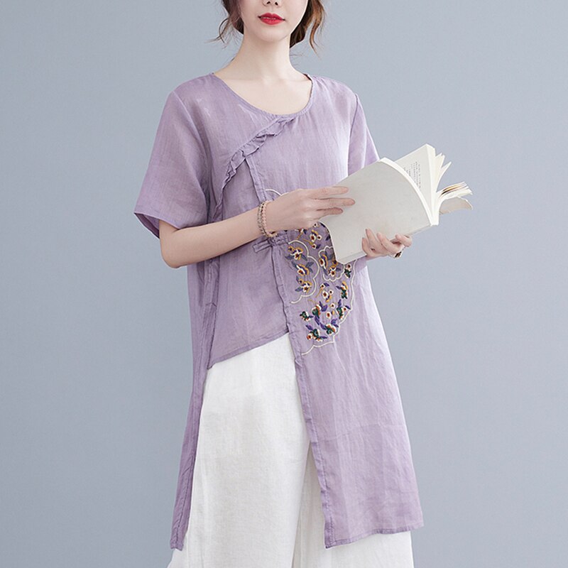 2022 chinese style embroidery qipao tops long styl... – Grandado