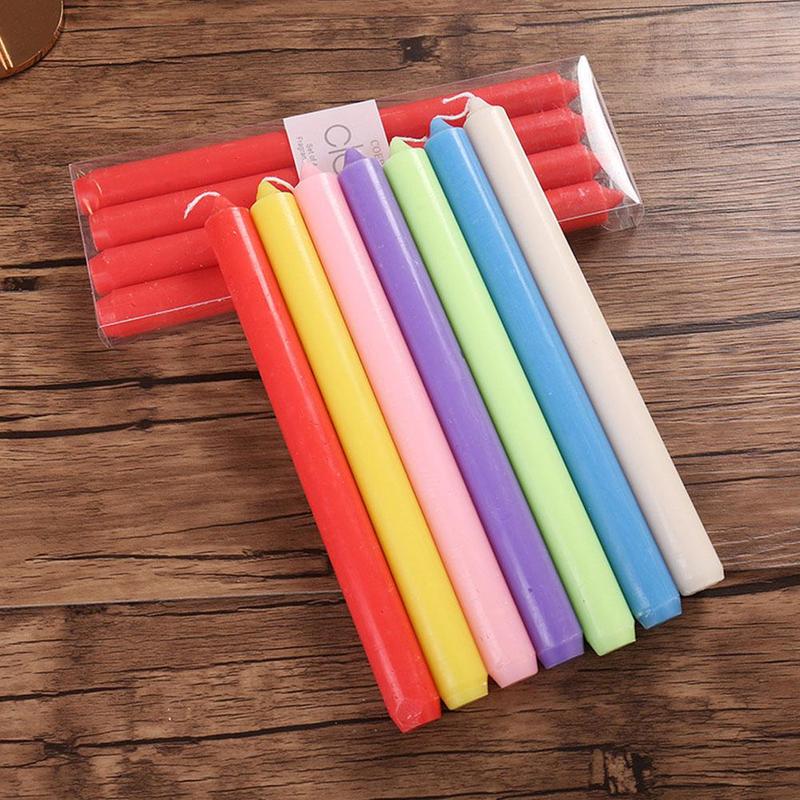 4pcs/Bag Colored Candles Pole Wax Candles Home Can... – Grandado