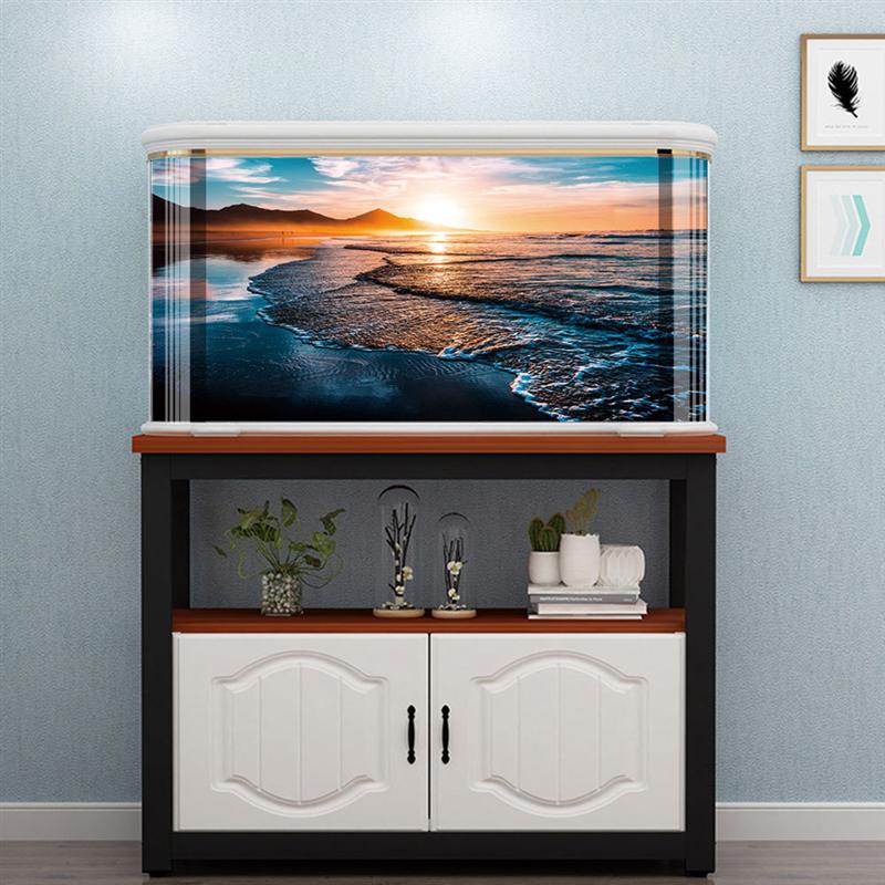 Fish Tank Background Vivid Adhesive Sunrise Beach ... – Grandado