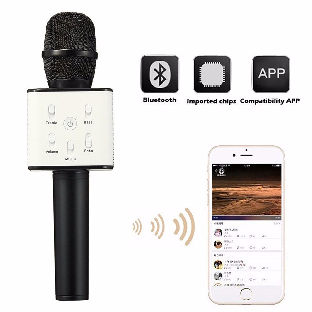 Karaoke Q7 Wireless Bluetooth Microphone Speaker H... – Vicedeal