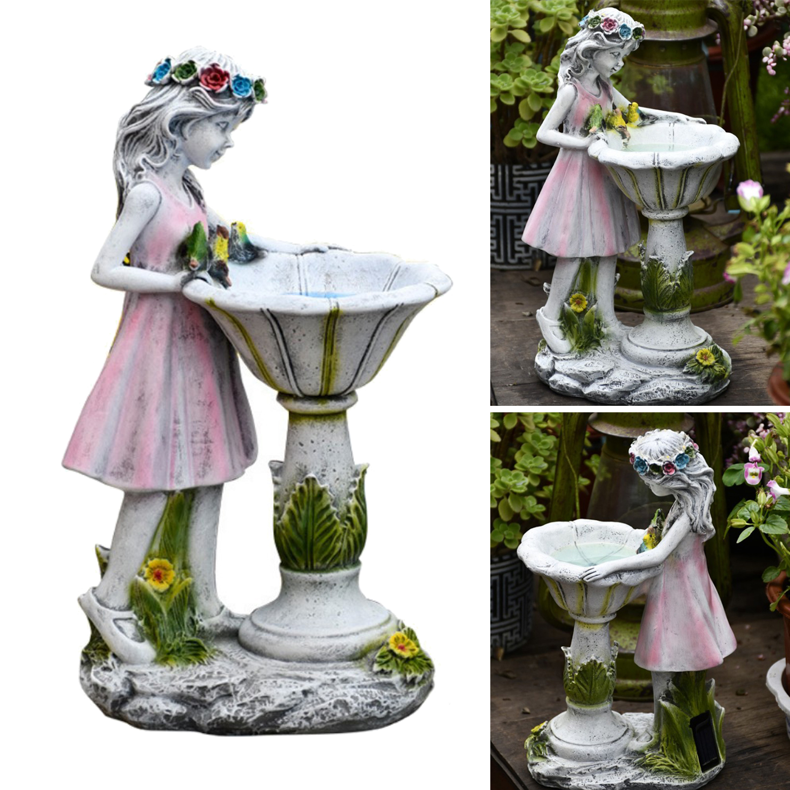 Garden Statue Art Outdoor Solar Girl Resin Sculptu... – Vicedeal