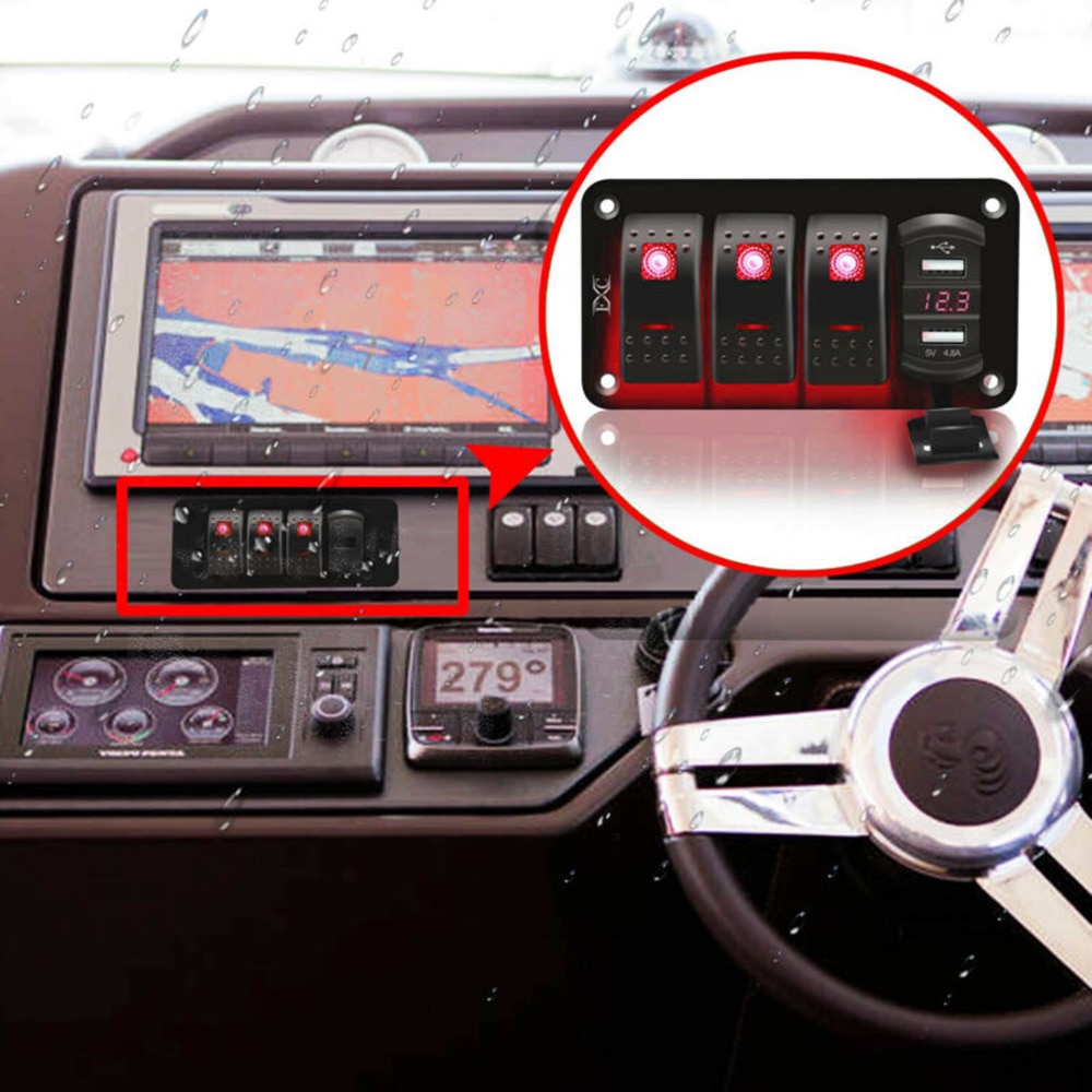 4 Gang Switch Panel Rocker Met Usb Voor Auto Boot ... – Vicedeal