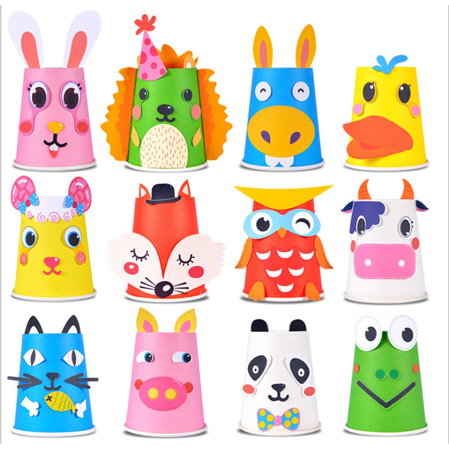 12PCS Kids Children DIY Handmade Paper Cups Craft ... – Vicedeal