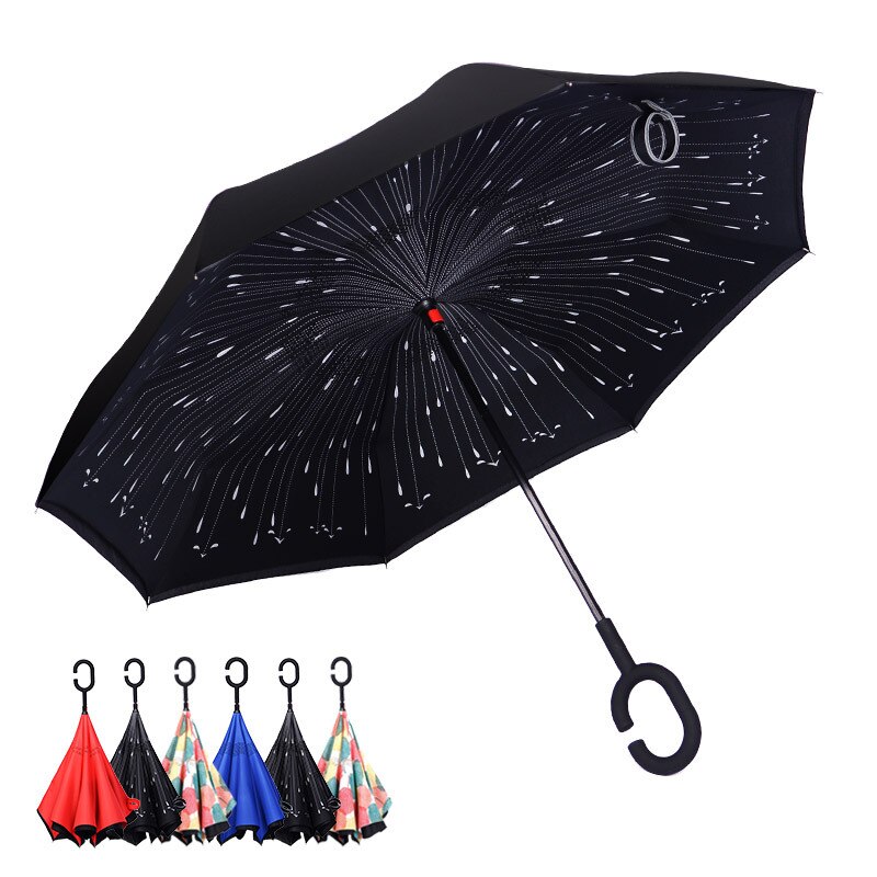 Long Handle Double Inverted Umbrella Windproof Rev... – Vicedeal