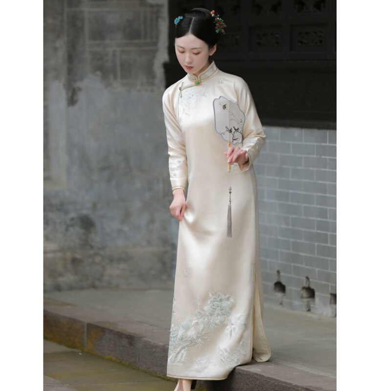 Vintage Simple Long Qipao Women Ethnic Style Chine... – Vicedeal