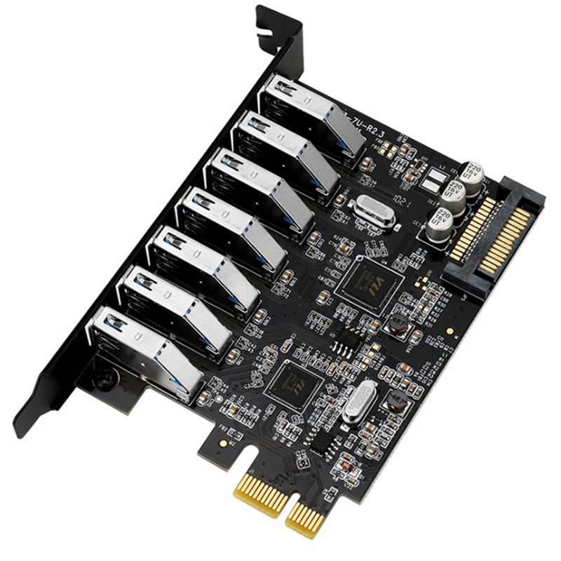 7 Port USB Expansion Card 7 Port USB3.0 Adapter Ca... – Grandado