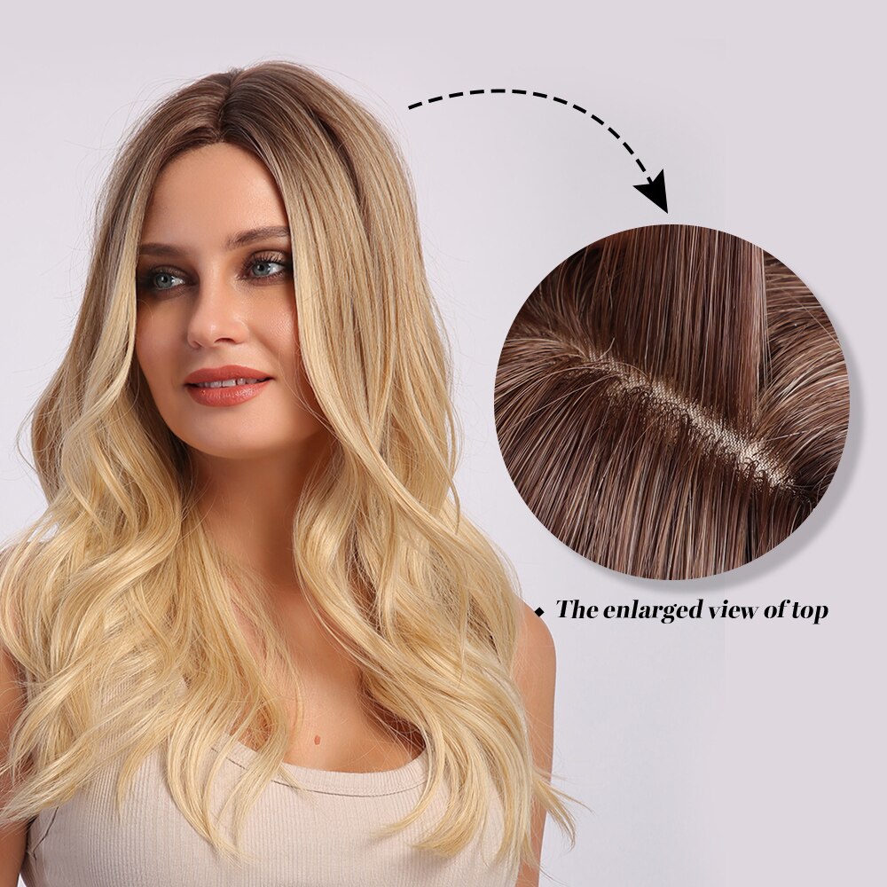 EASIHAIR Women Wavy Synthetic Natural Hair Wig Bro... – Grandado