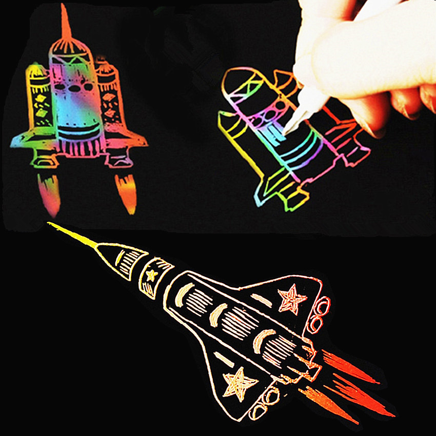 100pcs Magic Color Scratch Art Paper Coloring Card... – Vicedeal