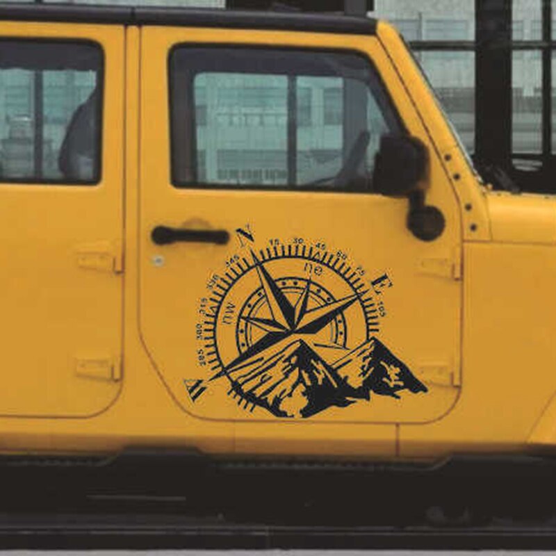 Car PVC Sticker Compass Navigate Mountains Decal A... – Grandado