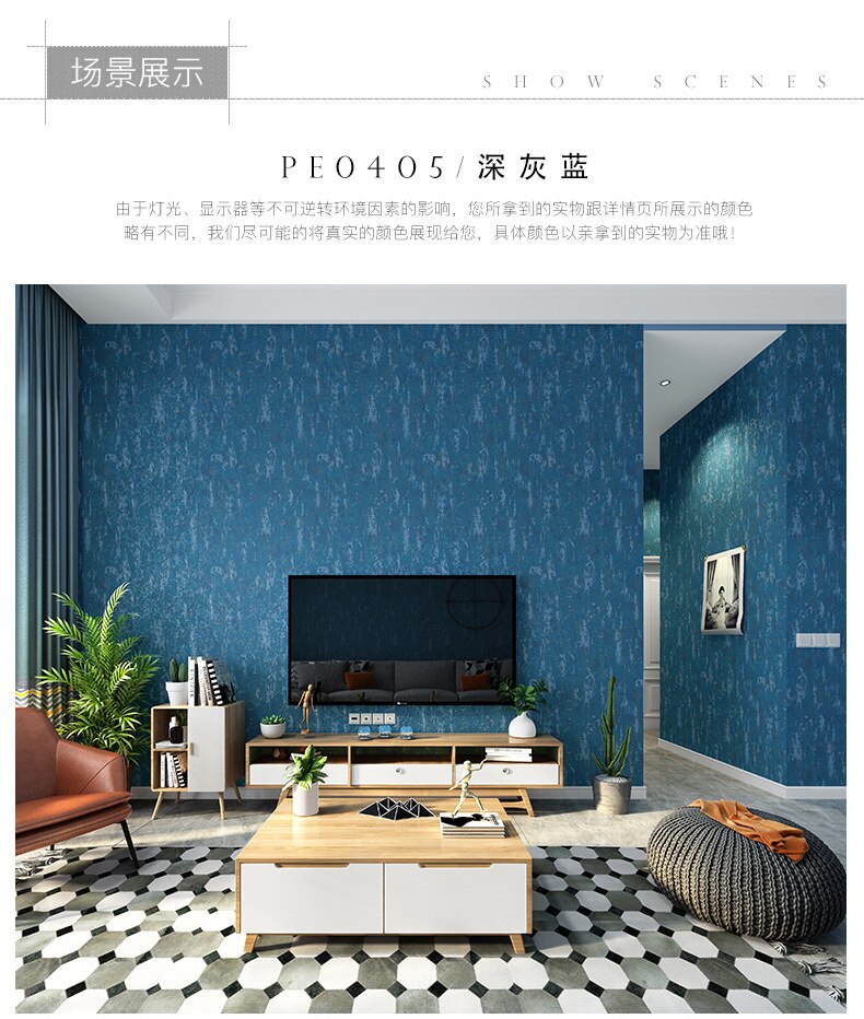 Nordic style blue green wallpaper modern simple so... – Grandado