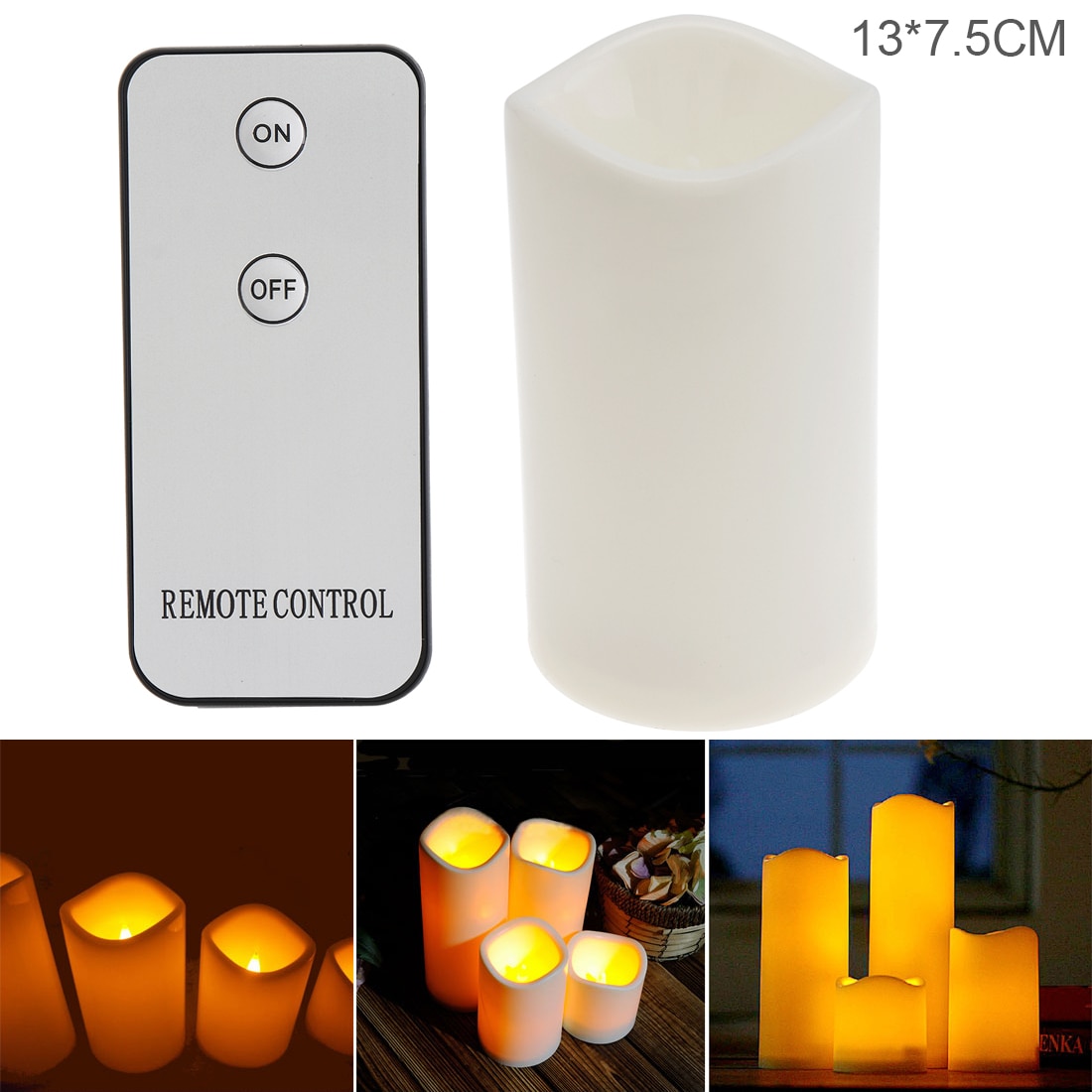13 x 7.5CM Flameless LED Candle Light with Remote ... – Grandado