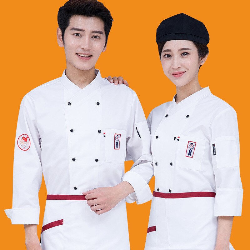 Vestuário de manga longa catering cozinha do chef ... – Vicedeal