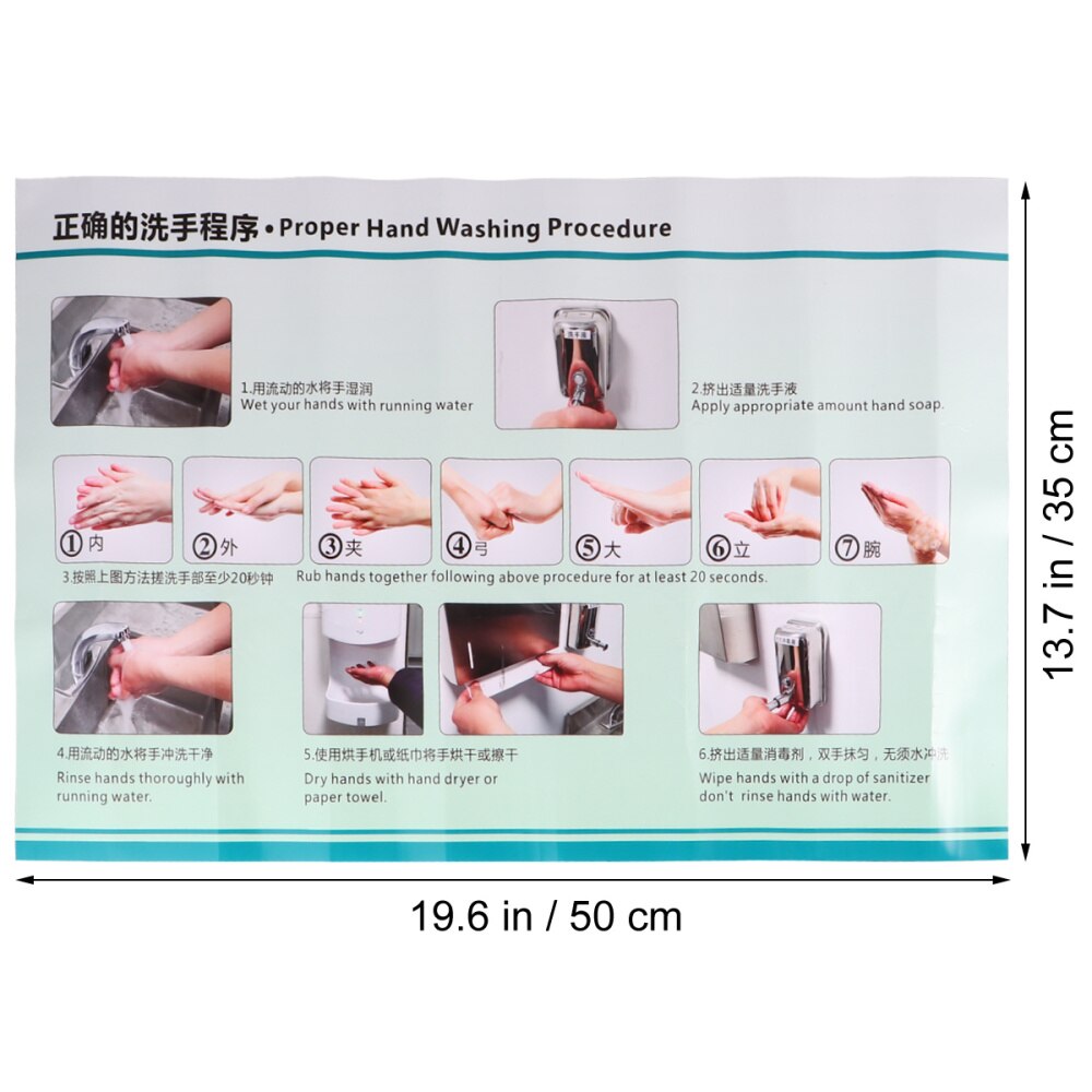 Standard Hand Washing Sticker Steps Reference Post... – Grandado