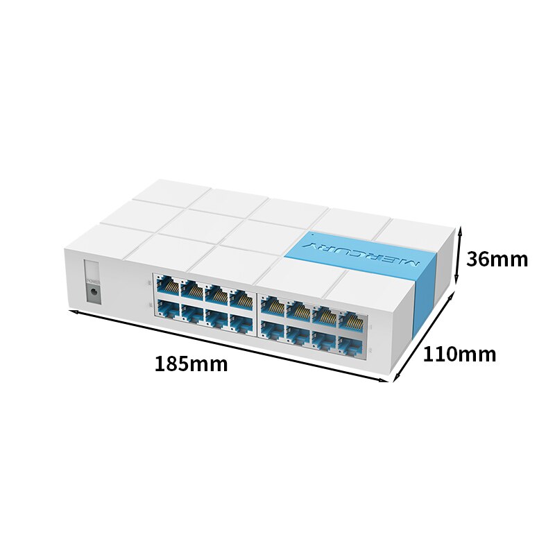 Plug & Play, mini 16 Poorten Ethernet Switch Klein... – Grandado