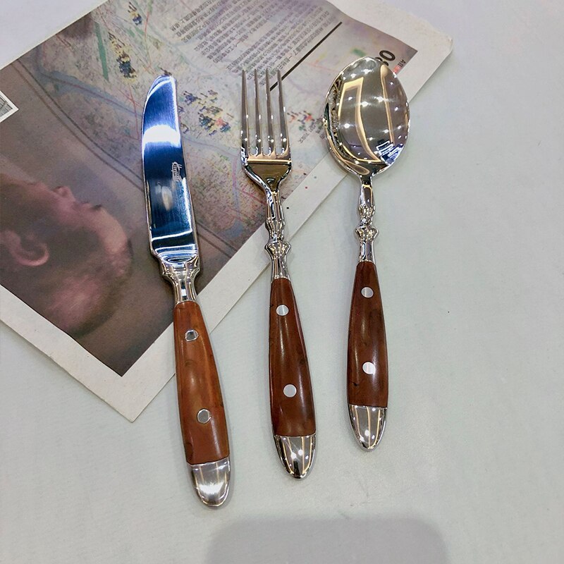 1Pc Stainless Steel Fork Spoon Knife with Wooden H... – Vicedeal
