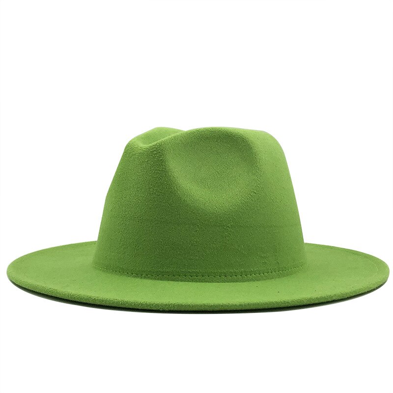 QBHAT Lime Green with Yellow Bottom Jazz Felt Hats... – Grandado
