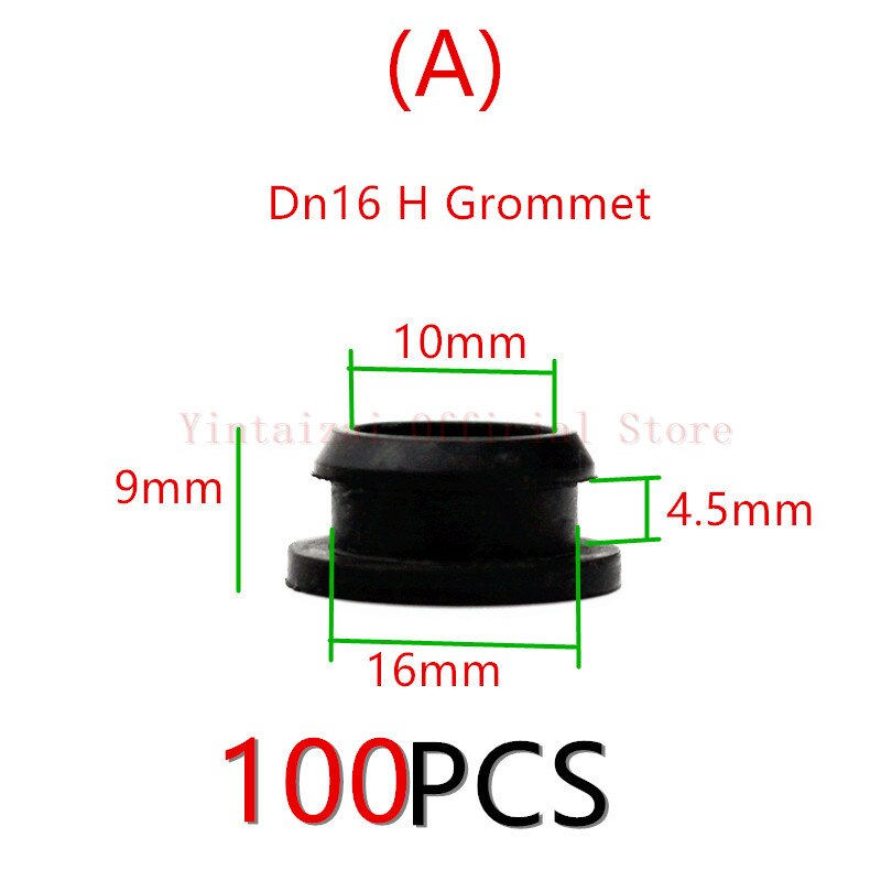 100PCS 16mm H-Type T-Type Rubber Grommet For LDPE ... – Vicedeal