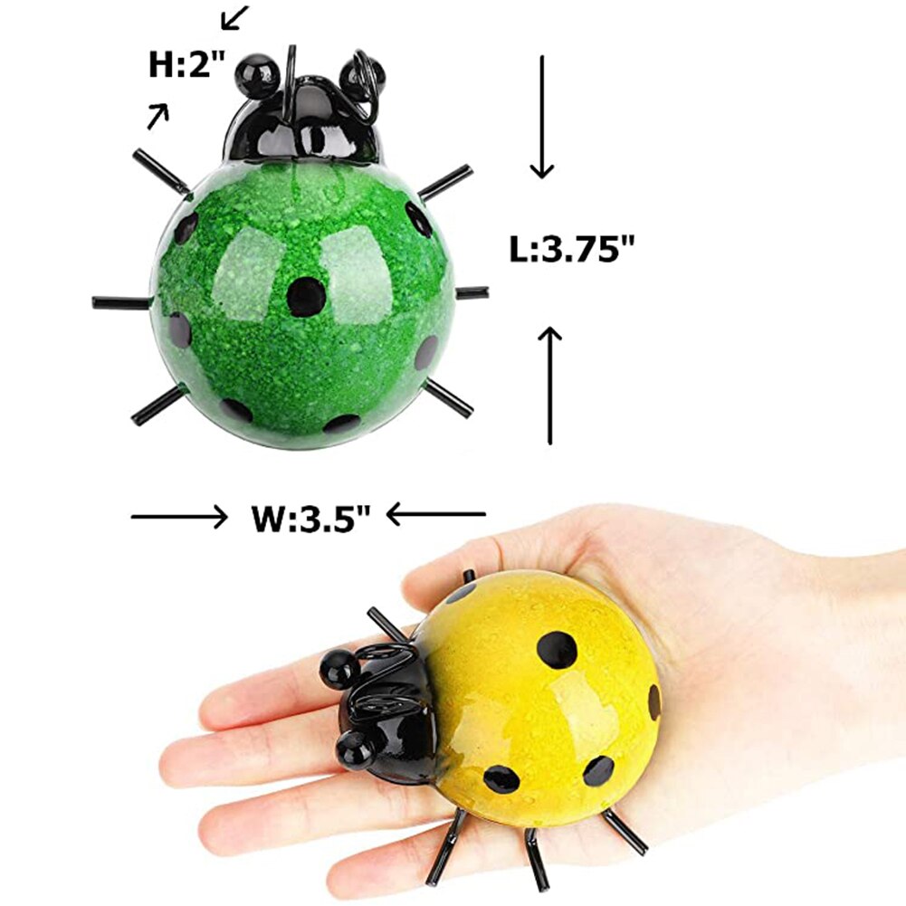 4pcs/set Metal Ladybug Garden Fence Wall Art Decor... – Grandado