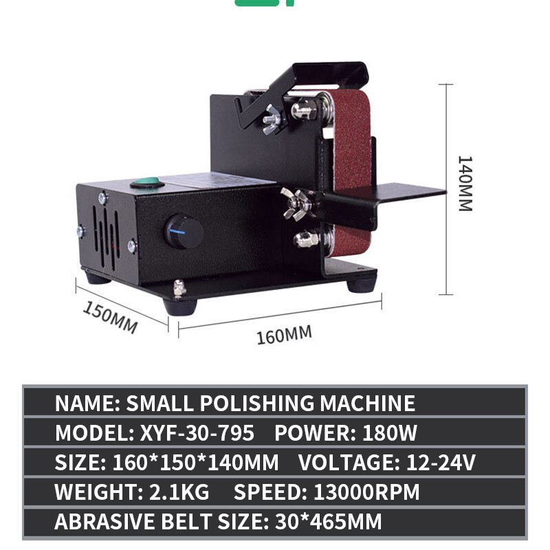180W small mini electric belt machine DIY polishin... – Grandado