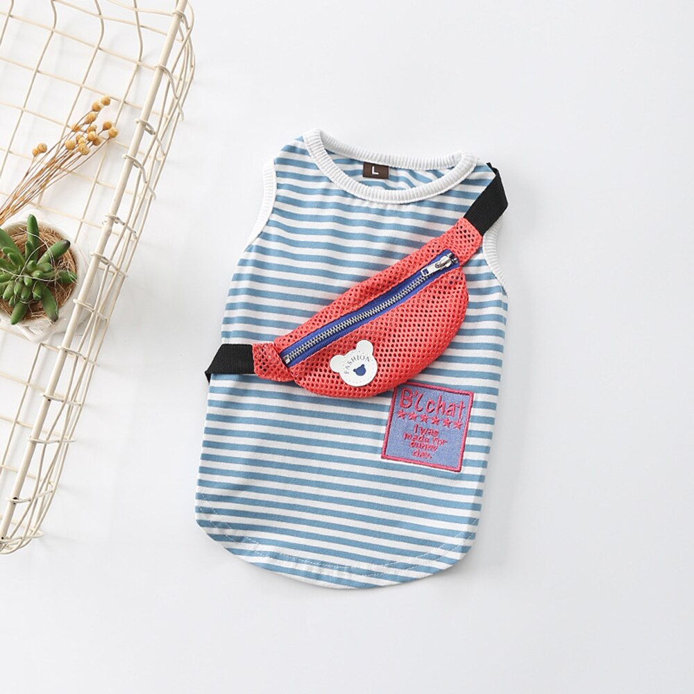 Pet Dog Clothing for Dogs Shirt Striped Dog Clothe... – Grandado