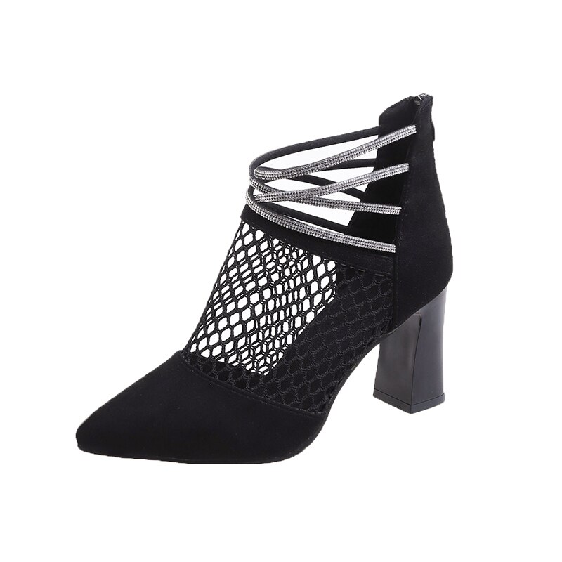 Classic Black Air Mesh Boots Women Summer square h... – Grandado